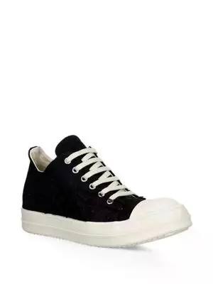 Rick Owens Distressed Low-top Sneakers - Black