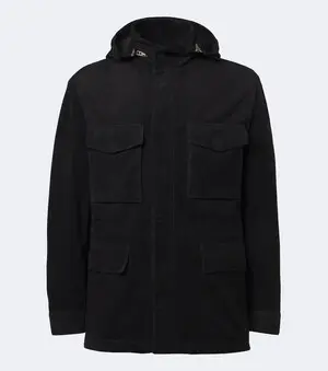 TOM FORD Hooded Suede Field Jacket - Black