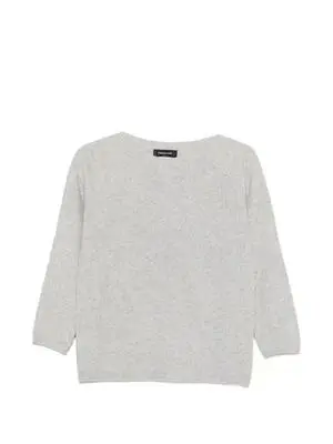 Fabiana Filippi Three-quarter Sleeve Boat Neck Sweater - Grey