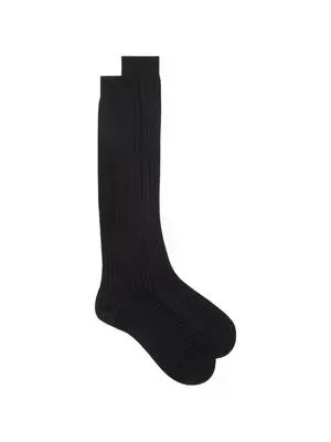 Loro Piana Sottile Ribbed Socks - Black