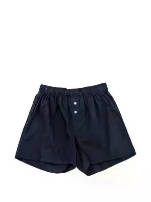 HANDVAERK Elasticated Button-front Boxer Shorts - Blue