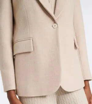 Eleventy Layered Wool Blazer With Drawstring Hood
