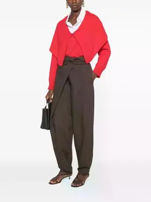 RÓHE Wrap-style Twist-detail Trousers - Brown