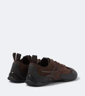 Loewe Grip Anagram Suede Sneakers - Brown