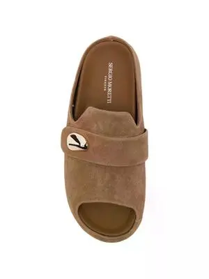 SERGIO MORETTI FIRENZE Embellished Peep-toe Slippers
