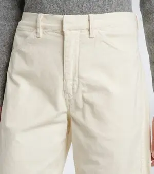 NILI LOTAN Tribeca Cotton-blend Corduroy Barrel-leg Pants - White