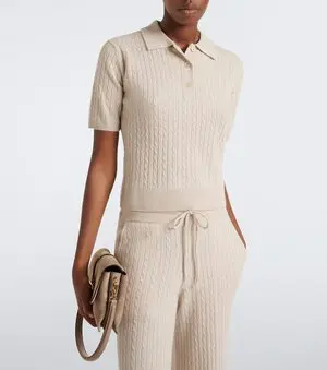 Eleventy Cable-knit Cashmere Polo Shirt