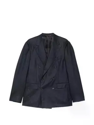 Canali Double-breasted Peak-lapels Wool Blazer - Blue