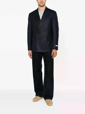 Canali Double-breasted Peak-lapels Wool Blazer