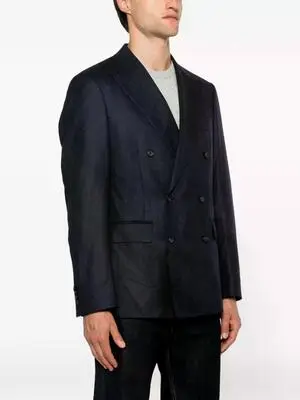 Canali Double-breasted Peak-lapels Wool Blazer