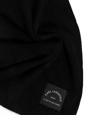 Karl Lagerfeld Logo-patch Ribbed Scarf