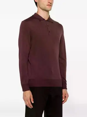Canali Long-sleeve Polo Shirt - Purple