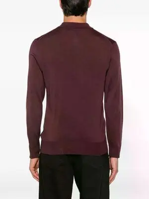 Canali Long-sleeve Polo Shirt - Purple