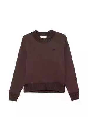 Closed Ribbed-trim Logo-embroidered Sweatshirt - Brown