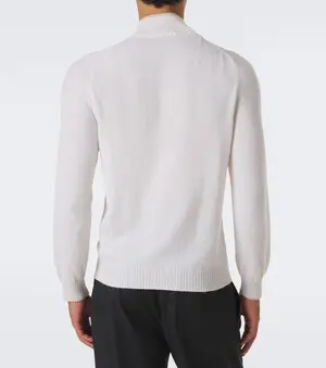 Fedeli Cashmere Half-zip Sweater - White