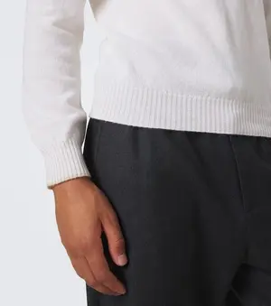 Fedeli Cashmere Half-zip Sweater - White