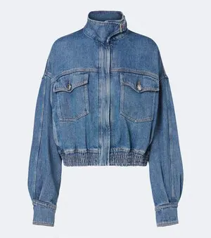 Sportmax Denim Bomber Jacket - Blue