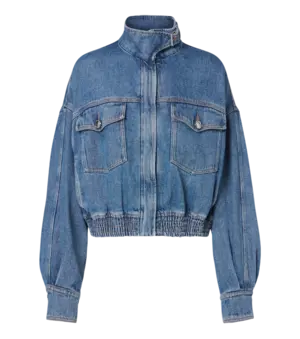 Sportmax Denim Bomber Jacket - Blue