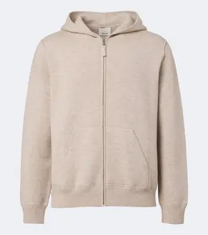 ALLUDE Knitted Wool And Cashmere Zip-up Hoodie - Beige