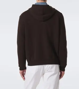 ALLUDE Knitted Wool And Cashmere Zip-up Hoodie