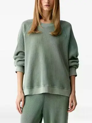 American Vintage Waffle-knit Cotton Sweater - Green