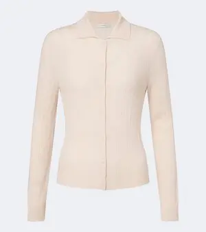 Vince Pointelle Wool Cardigan - Pink