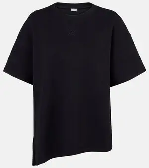 Loewe Asymmetric Cotton-blend T-shirt - Black