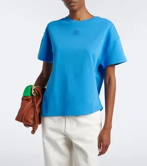 Loewe Asymmetric Cotton-blend T-shirt - Blue
