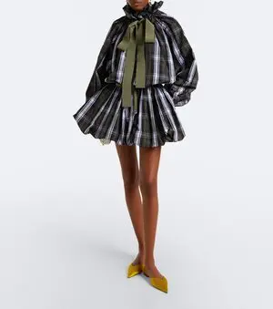 PATOU Checked Balloon Miniskirt