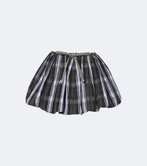 PATOU Checked Balloon Miniskirt - Grey