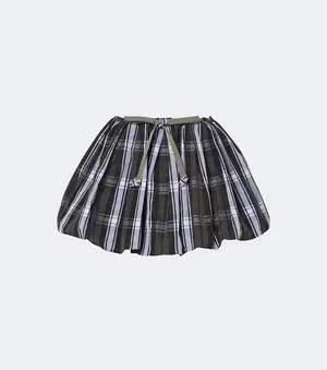 PATOU Checked Balloon Miniskirt - Grey