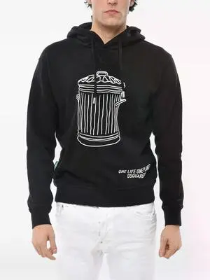 Dsquared2 Logo Print Hoodie - Black