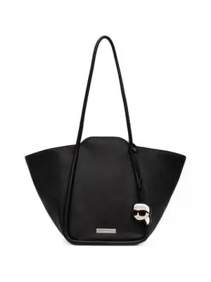 Karl Lagerfeld Logo-plaque Pebbled Tote Bag - Black