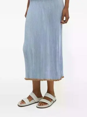 Gabriela Hearst Kavya Midi Skirt - Blue