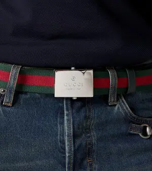 Gucci Web Stripe Canvas Belt
