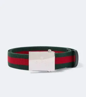 Gucci Web Stripe Canvas Belt - Green
