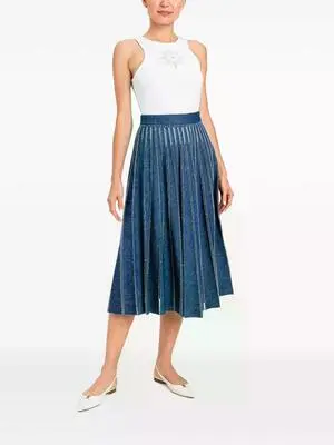 TWINSET Pleated Denim Skirt