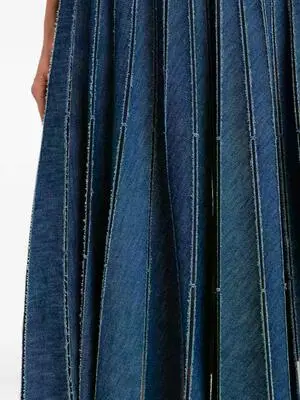 TWINSET Pleated Denim Skirt