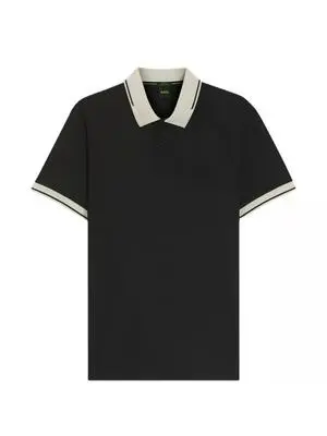 BOSS Tipped-trim Polo Shirt - Black