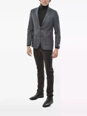 Corneliani Check-pattern Wool Blazer - Grey