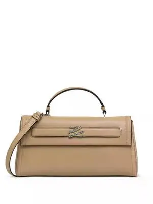 Karl Lagerfeld Kl Logo-plaque Shoulder Bag - Neutrals