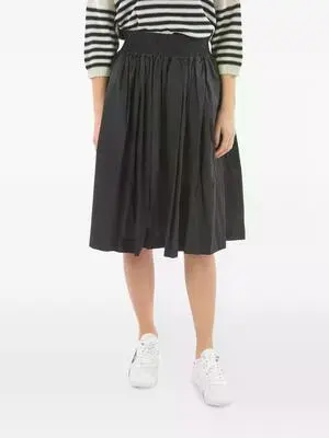 Woolrich Pleated Elasticated-waist Midi Skirt - Black