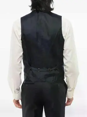 Corneliani Wool Shawl Lapel Waistcoat With Satin Trim