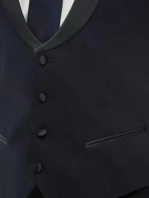 Corneliani Wool Shawl Lapel Waistcoat With Satin Trim
