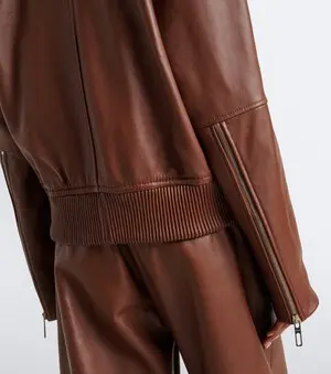 Sportmax Leather Bomber Jacket