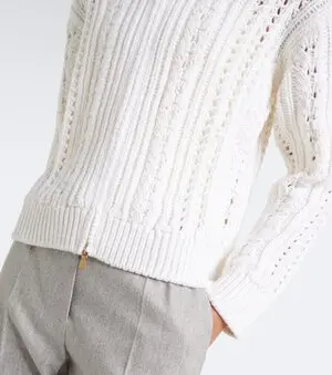 Eleventy Open-knit Wool Zip-up Cardigan