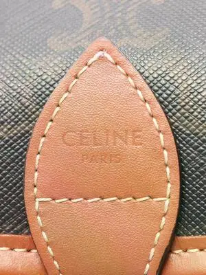 Celine Medium Triomphe Coated Canvas Folco Crossbody Bag