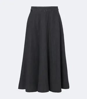 Max Mara Denim Midi Skirt - Black