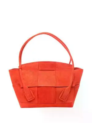 Bottega Veneta Medium Suede Maxi Intrecciato Arco Bag Tote Bag