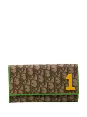 Dior 2004 Diorissimo Trotter Coated Canvas Rasta Wallet Long Wallets - Brown